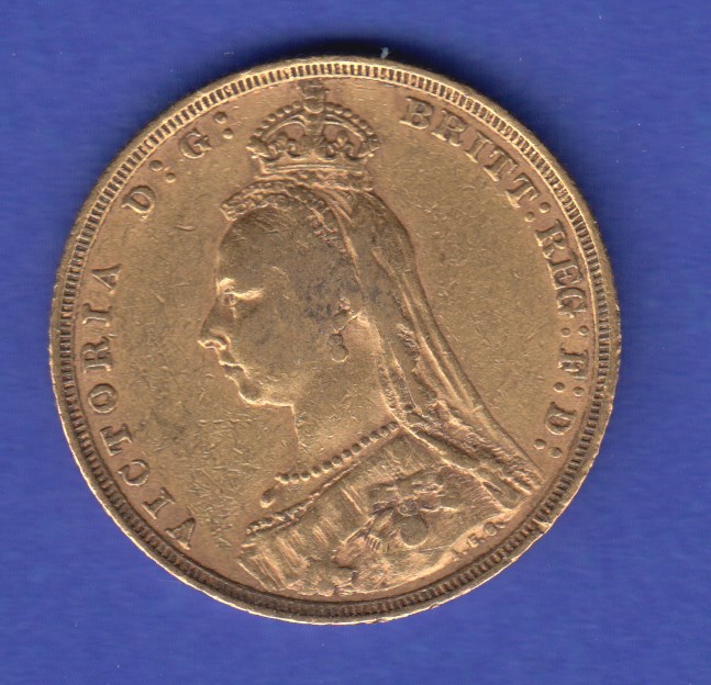 Goldmünze Großbritannien Victoria 1 Sovereign 1893 7,98g 917er Gold ...