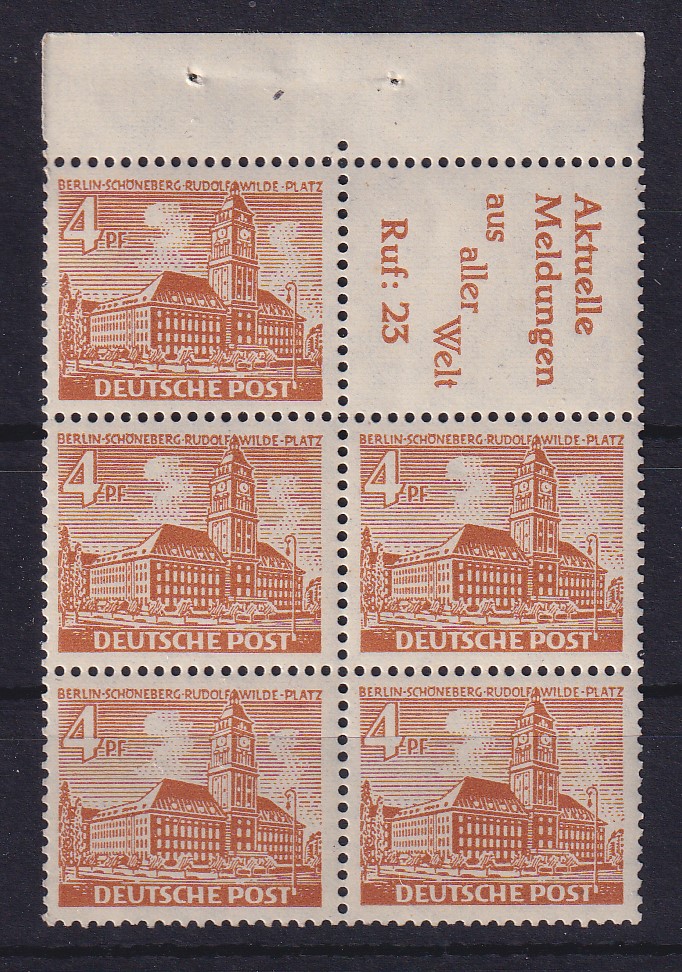 Berlin 1952 Berliner Bauten Heftchenblatt HBL 7 postfrisch ** · Tilman Dohren Philatelie