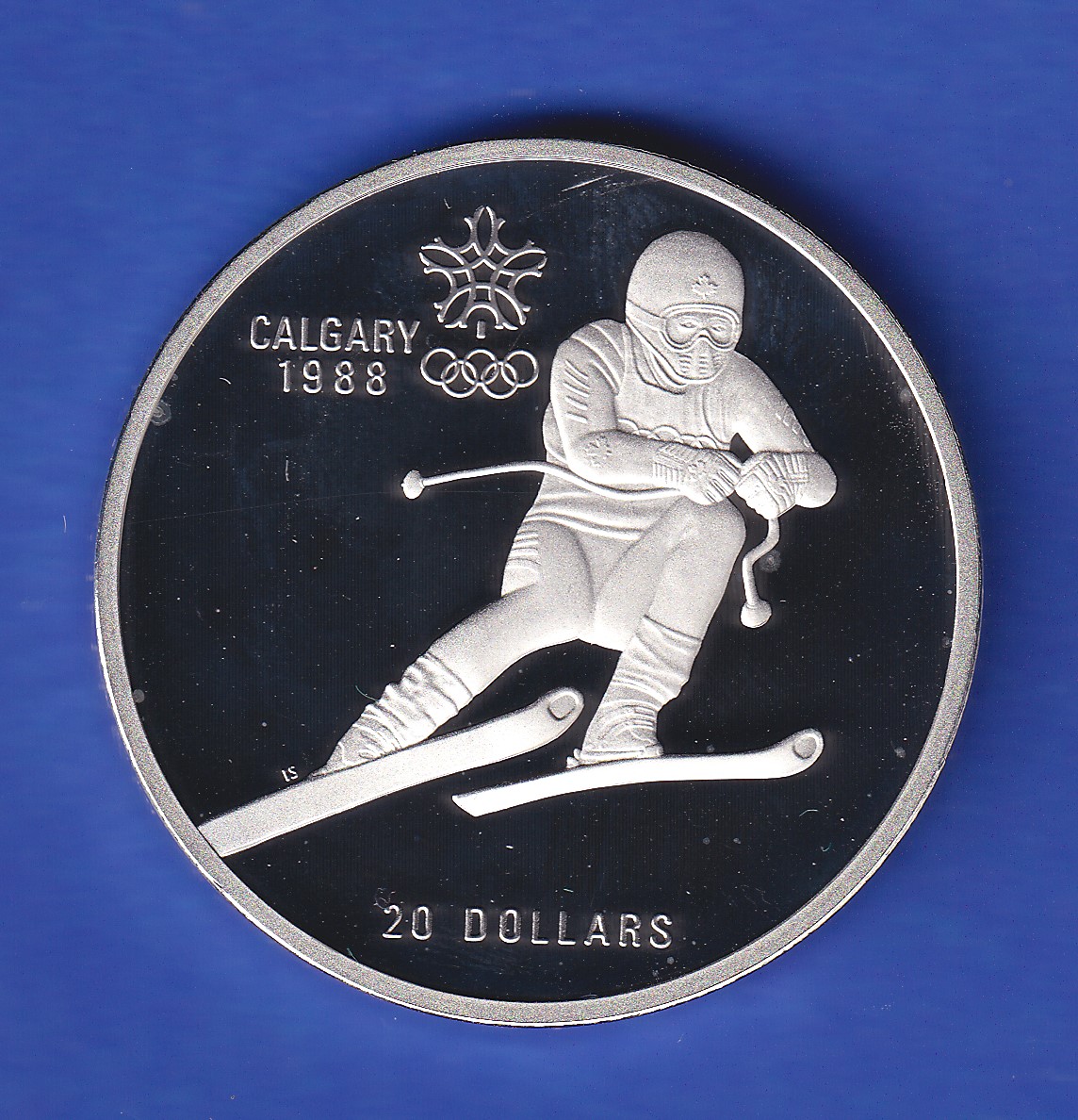 Canada Silver Coin 1985 Calgary Olympics 20 Dollars 34.1g/Ag925 Proof ...
