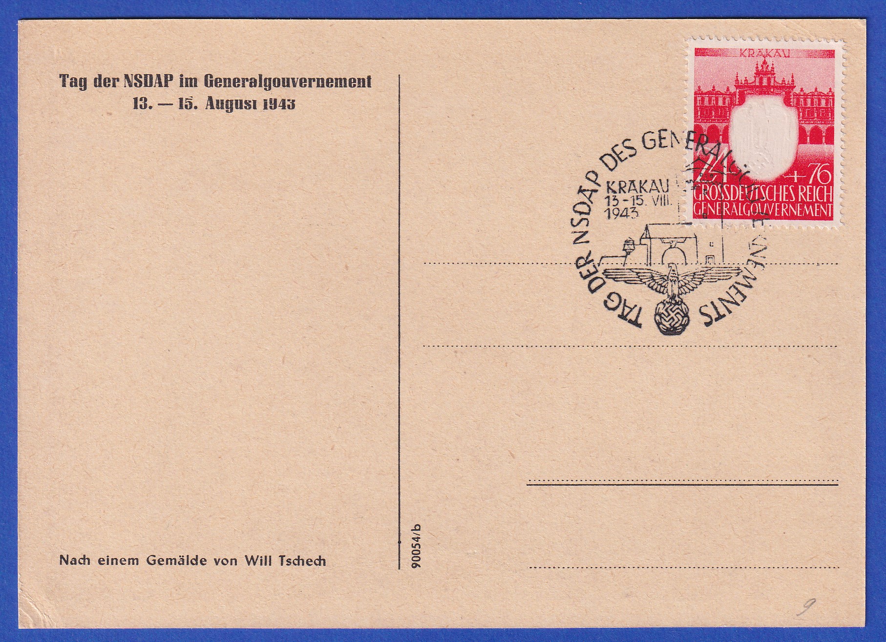 Generalgouvernement 1943 Frontsoldaten Propaganda-Bildpostkarte mit So ...