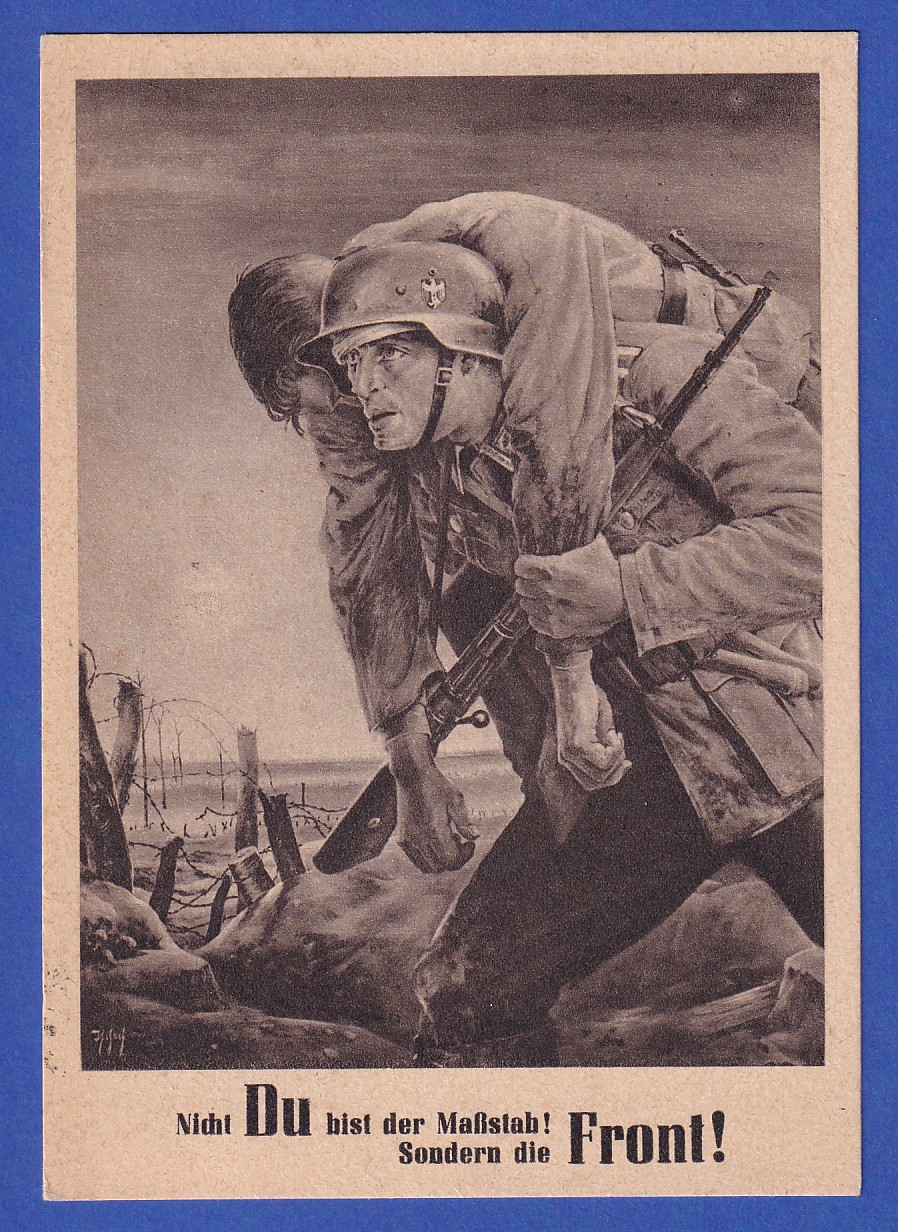 Generalgouvernement 1943 Frontsoldaten Propaganda-Bildpostkarte mit So ...