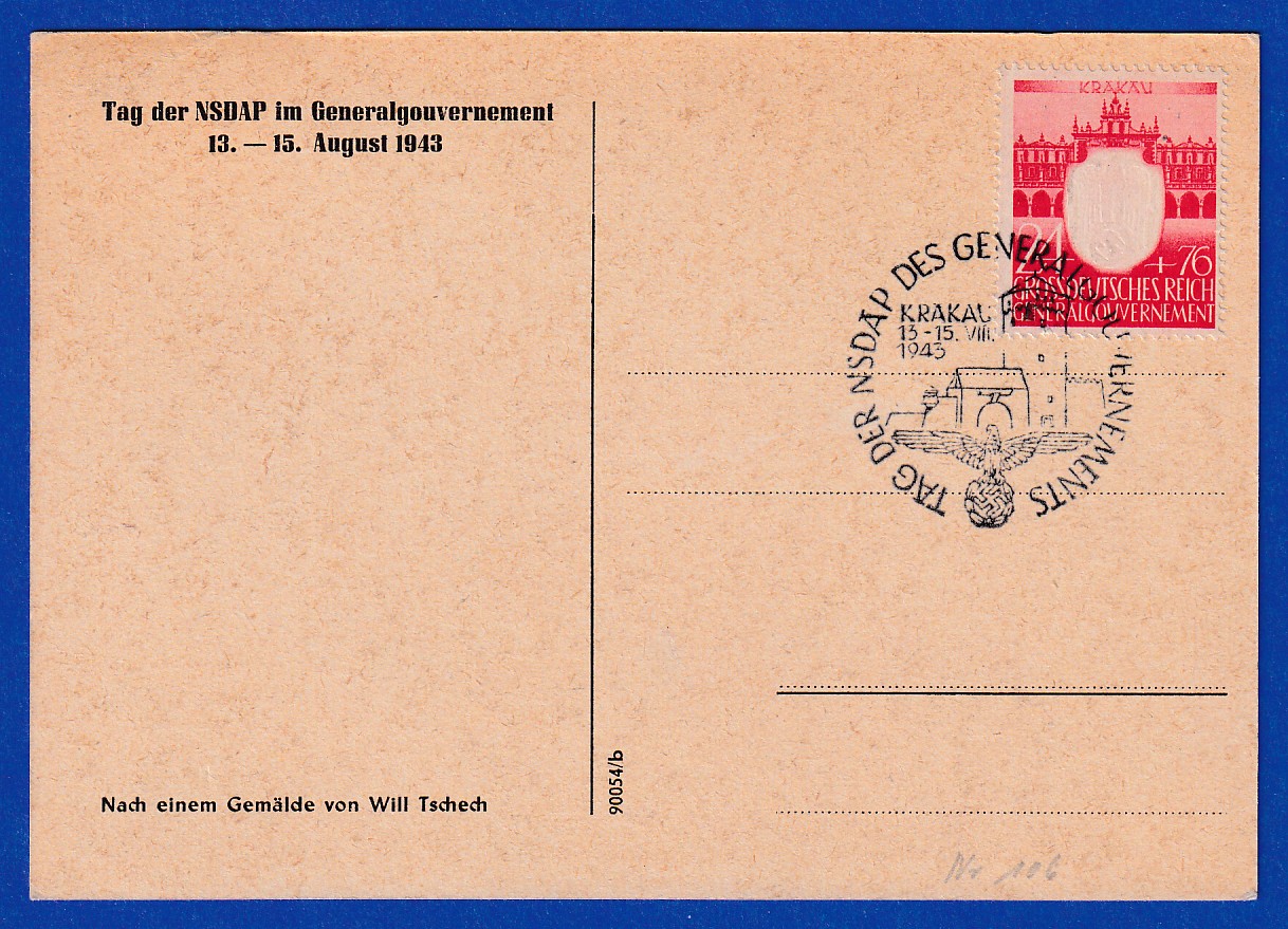 Generalgouvernement 1943 Frontsoldaten Propaganda-Bildpostkarte mit So ...