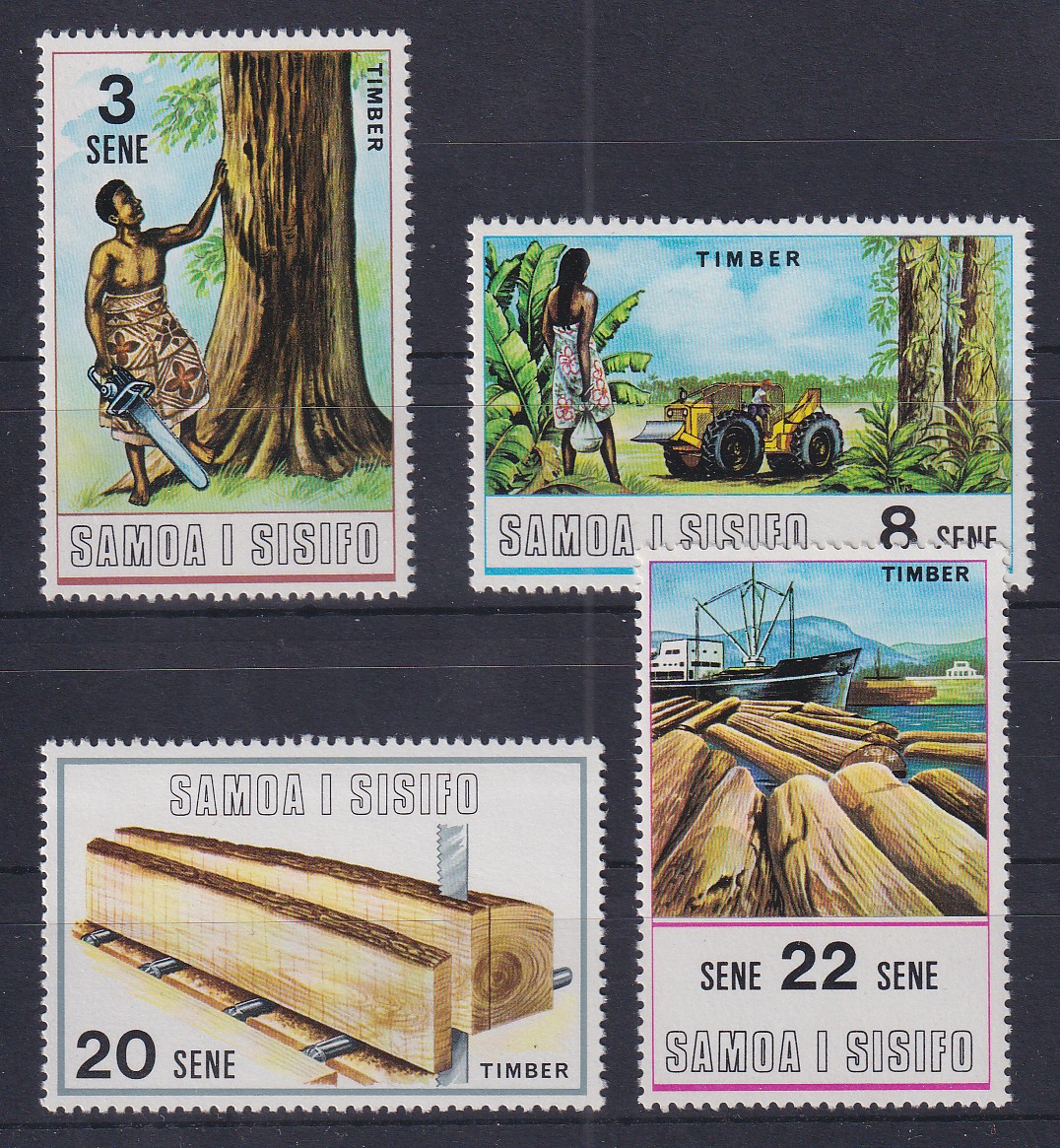 Samoa I Sisifo 1970 Holzindustrie Forstwirtschaft Mi.-Nr. 232-235 ...