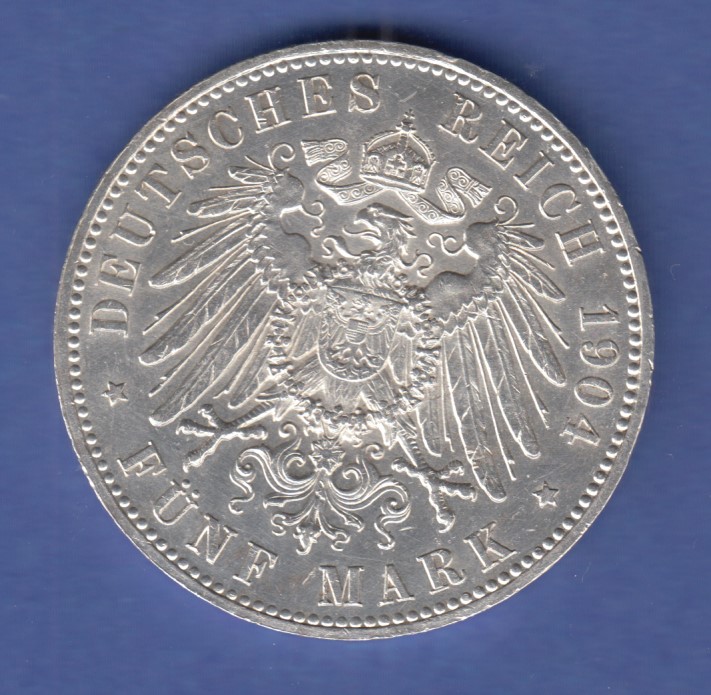 Hessen 1904 Silber-Gedenkmünze 5 Mark Landgraf Philipp ect, vz-stg ...