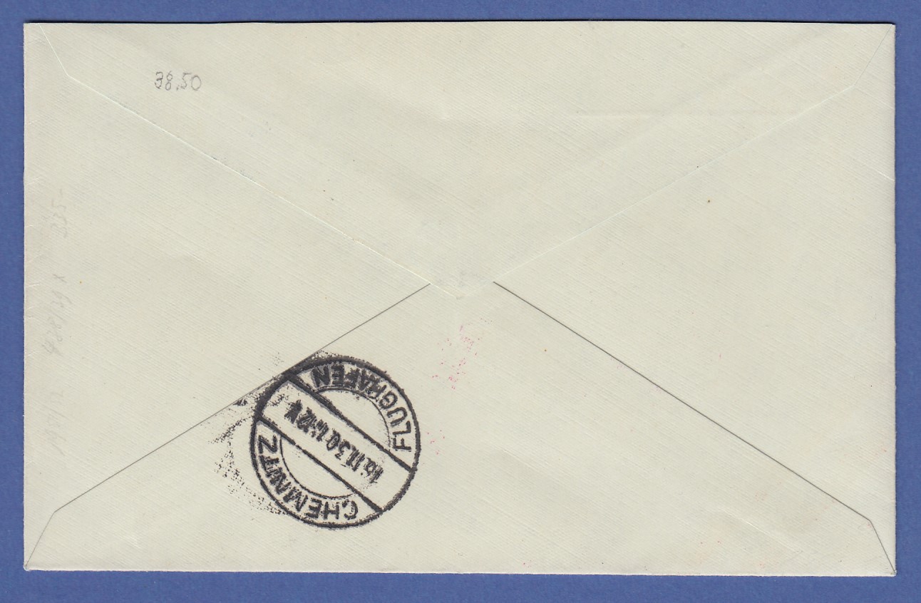 Dt. Reich Zeppelin LZ 127 Sachsenfahrt Brief nach Chemnitz mit EF Mi ...