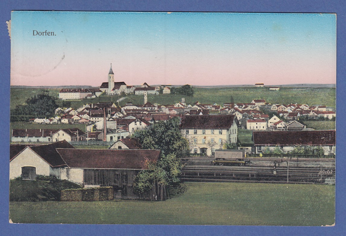 AK Bayern Dorfen Ortsansicht mit Bahnhof, gel. um 1900 · Tilman Dohren ...
