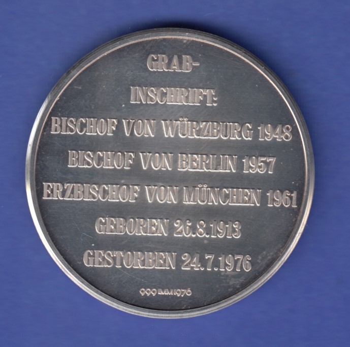 Silbermedaille Julius Kardinal Döpfner 1913 1976 Silber 999 19 3g