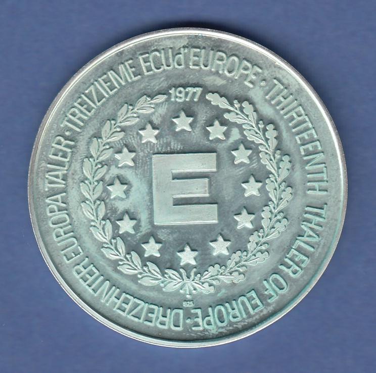 Silbermedaille Joseph Bech Dreizehnter Europa-Taler Ag925 23g · Tilman ...