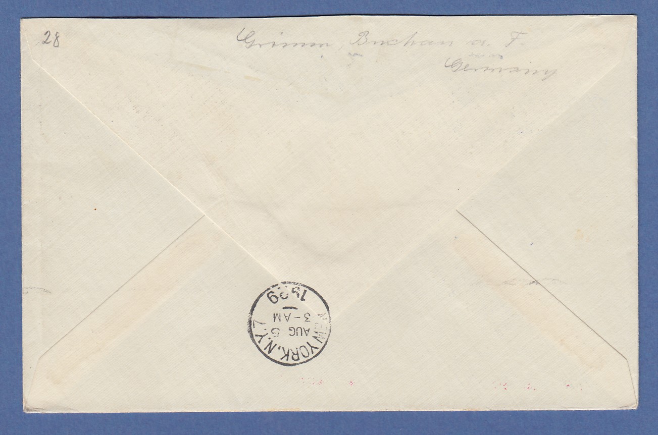 Dt. Reich Zeppelin LZ 127 1. Amerikafahrt 1929 Brief mit MEF Mi.-Nr ...