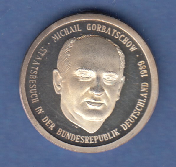 Silbermedaille Michail Gorbatschow Staatsbesuch in der BRD 1989 5g ...