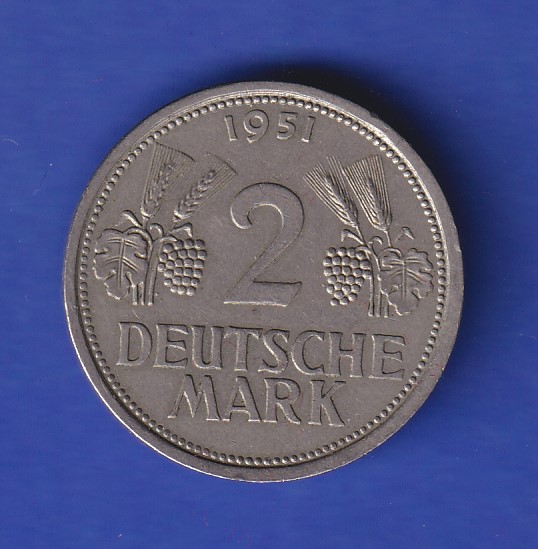 Bundesrepublik 2DM Kursmünze 1951 J · Tilman Dohren Philatelie