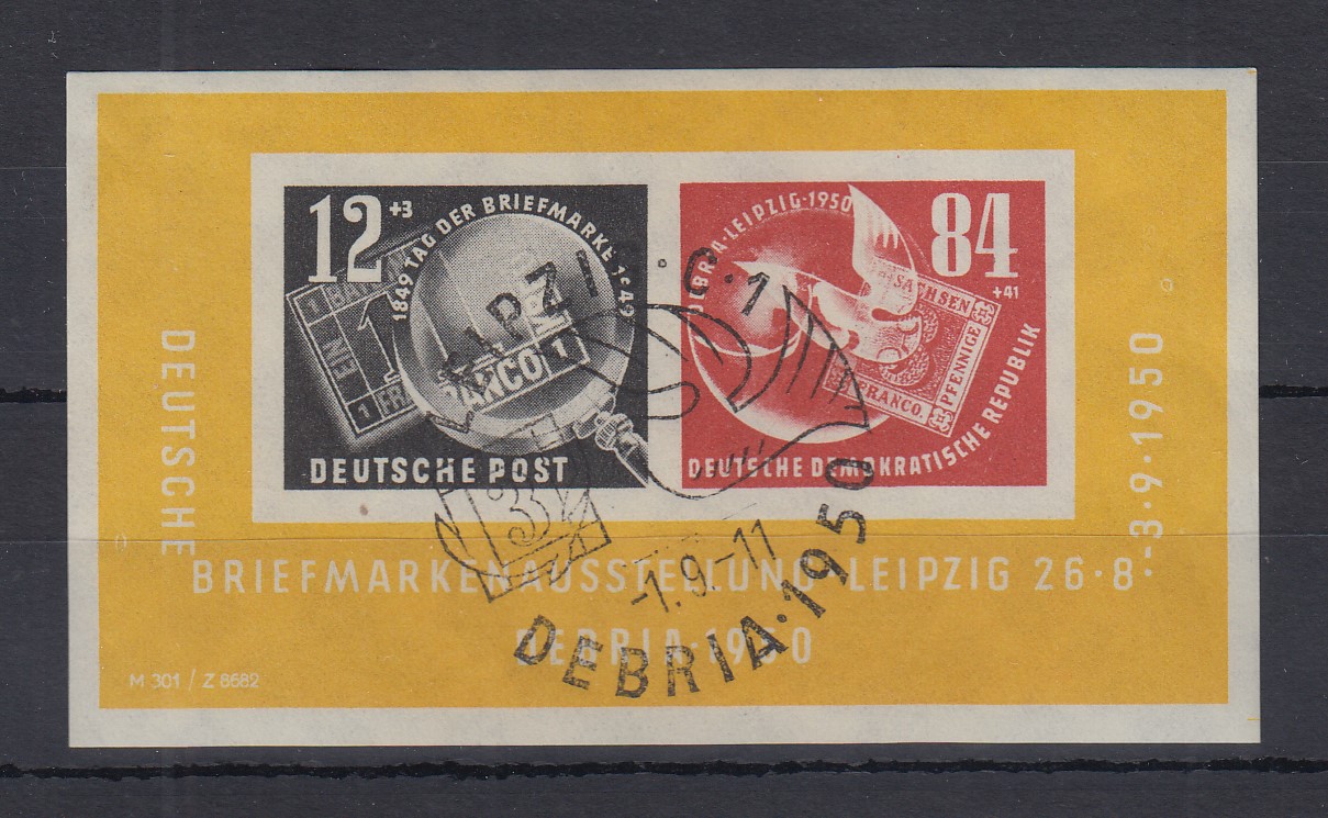 DDR 1950 Debria-Blockausgabe Mi.-Nr. Block 7 mit Sonder-O LEIPZIG C 1 · Tilman Dohren Philatelie