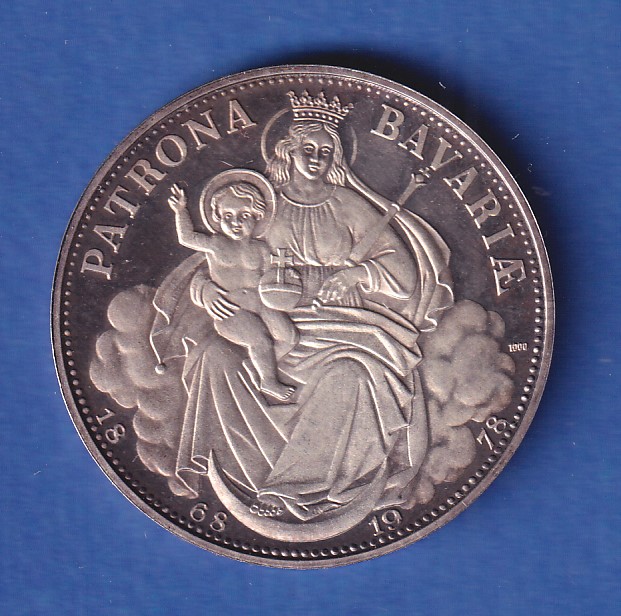 Silbermedaille Patrona Bavaria: 60 Jahre Freistaat Bayern 1918-1978 ...